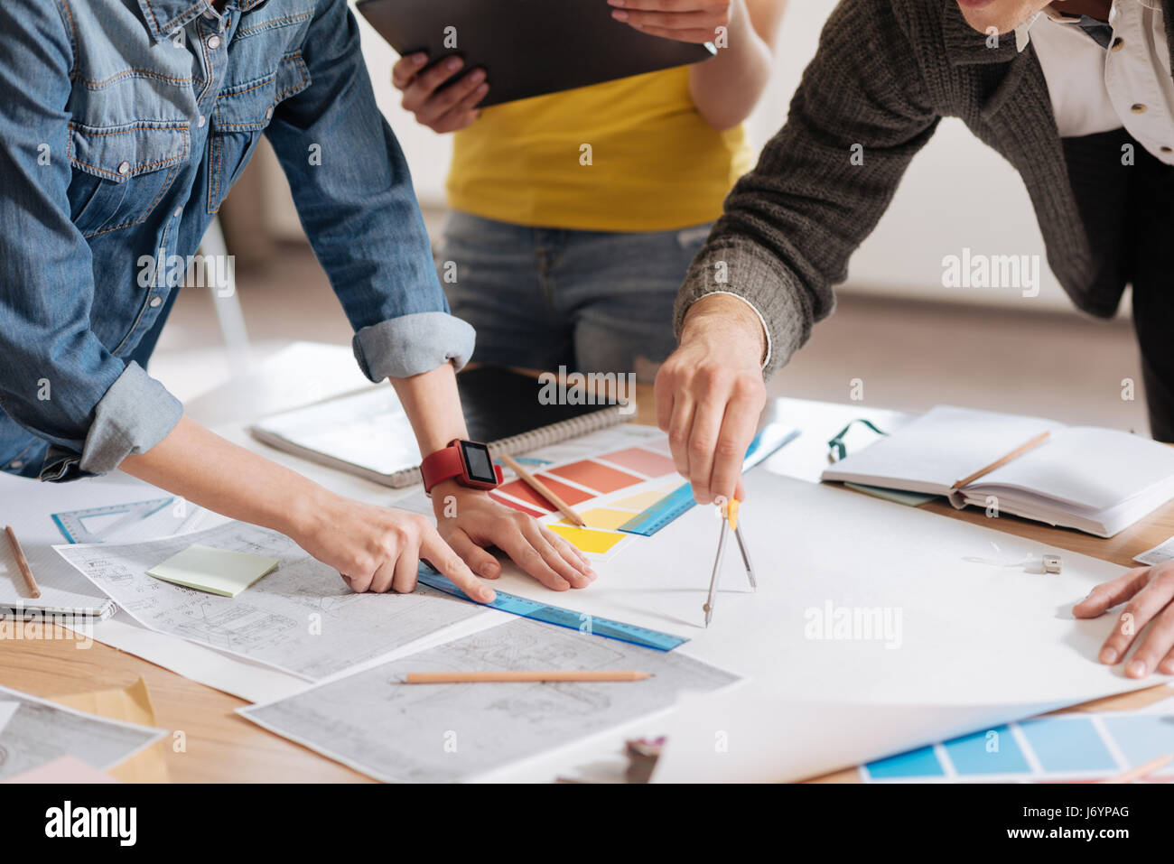 Pair of compasses being in use Stock Photo - Alamy