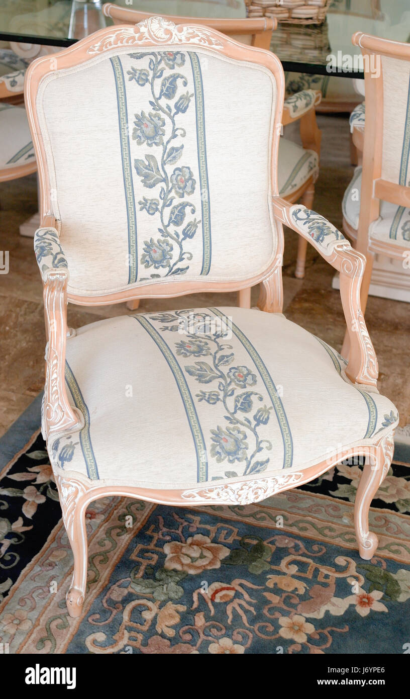 Antique Chair made of wood and cloth Stock Photo - Alamy