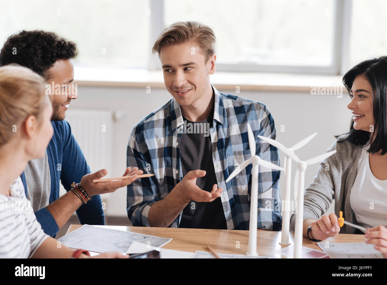 Nice handsome men having a conversation Stock Photo - Alamy