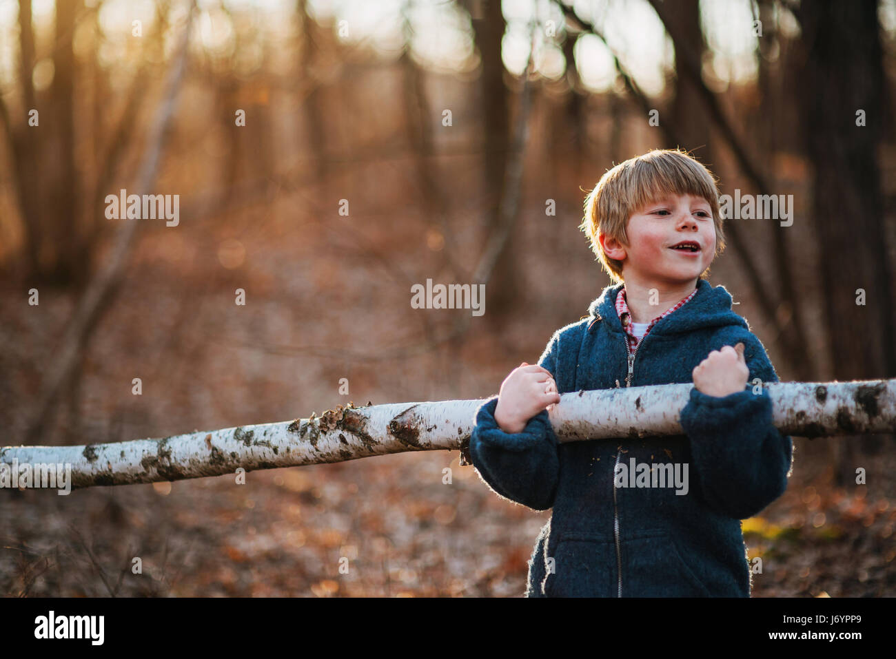 Children carrying wood in forest hi-res stock photography and images ...