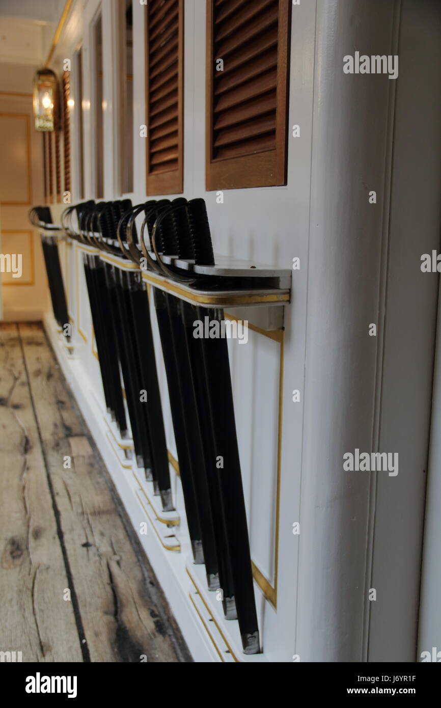 Rack of swords,Hms Warrior,Portsmouth,UK Stock Photo - Alamy