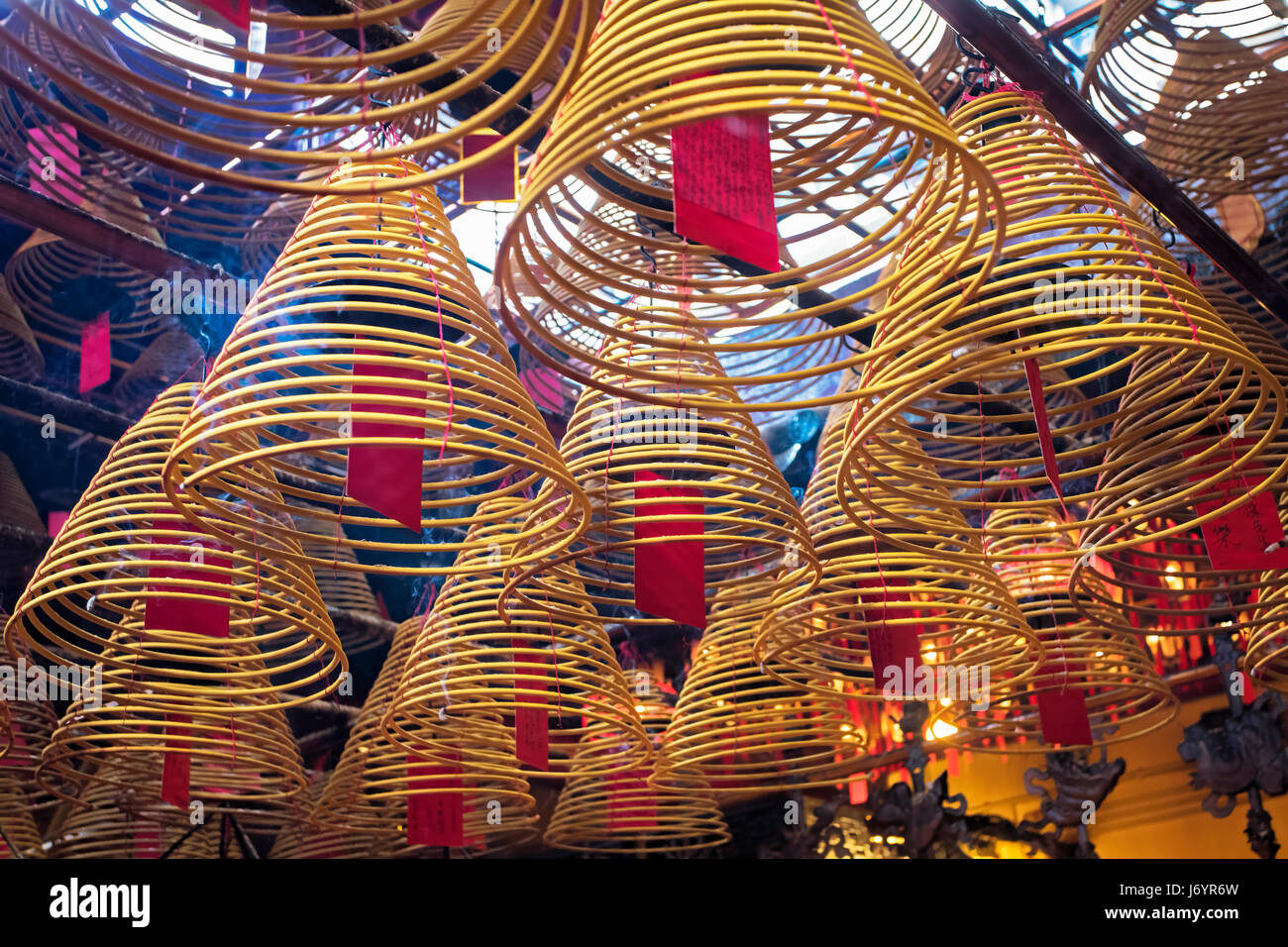 Incense burning inside temple hi-res stock photography and images - Alamy