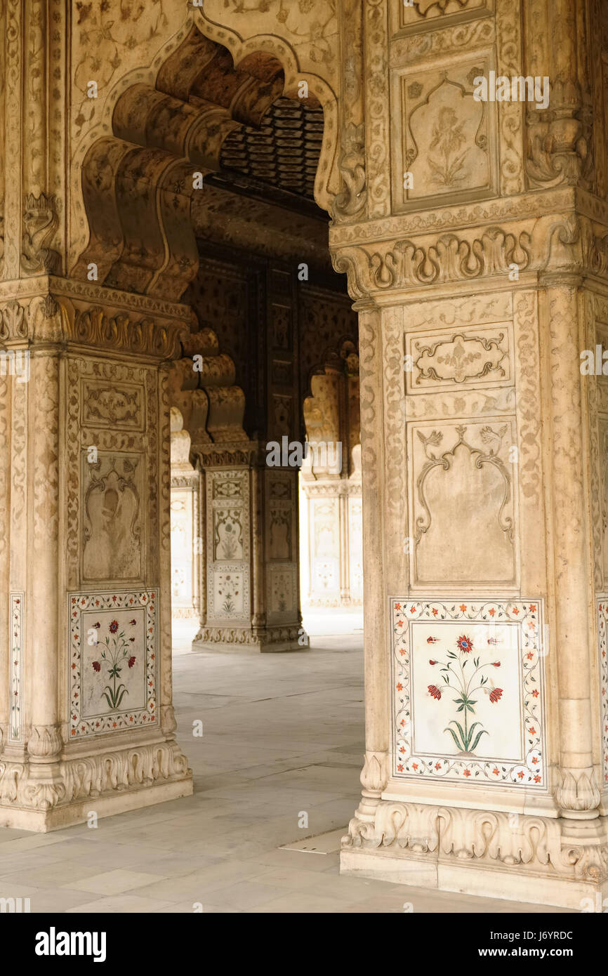 Nice decorated Red Fort in Delhi in India Stock Photo - Alamy