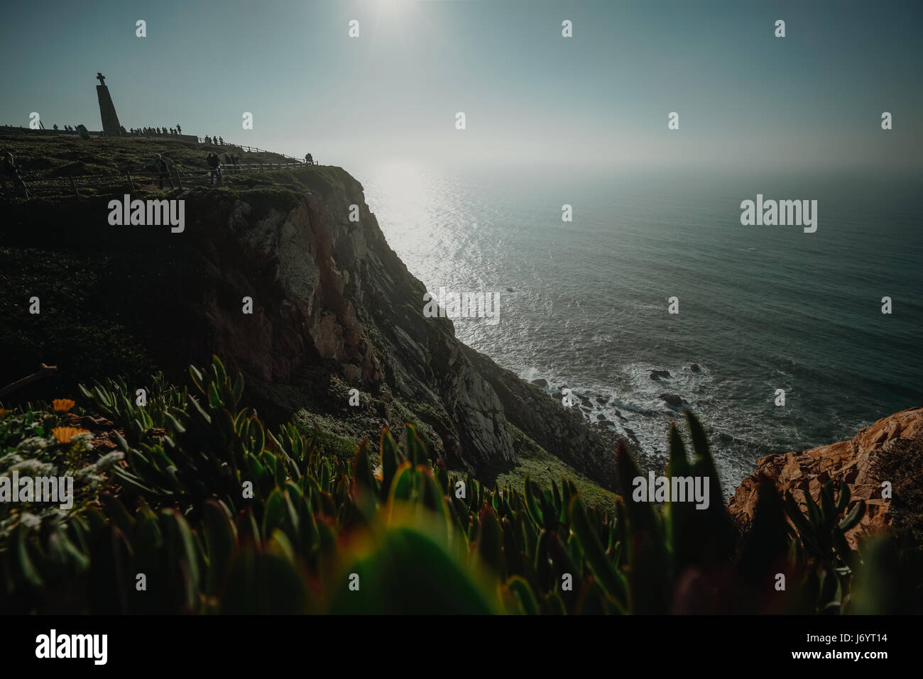Cape Roca monument, Portugal Stock Photo - Alamy