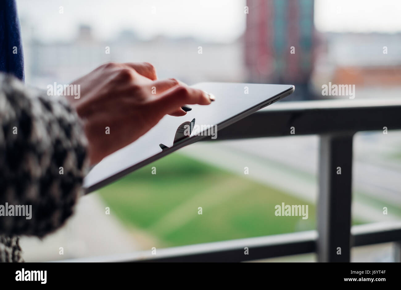 Hand tablet typing hi-res stock photography and images - Alamy