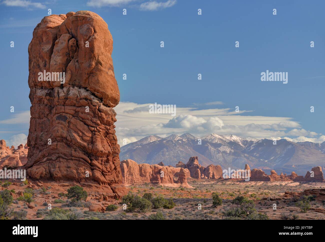 Sandstone Butte, Arches National Park, Utah, United States Stock Photo ...