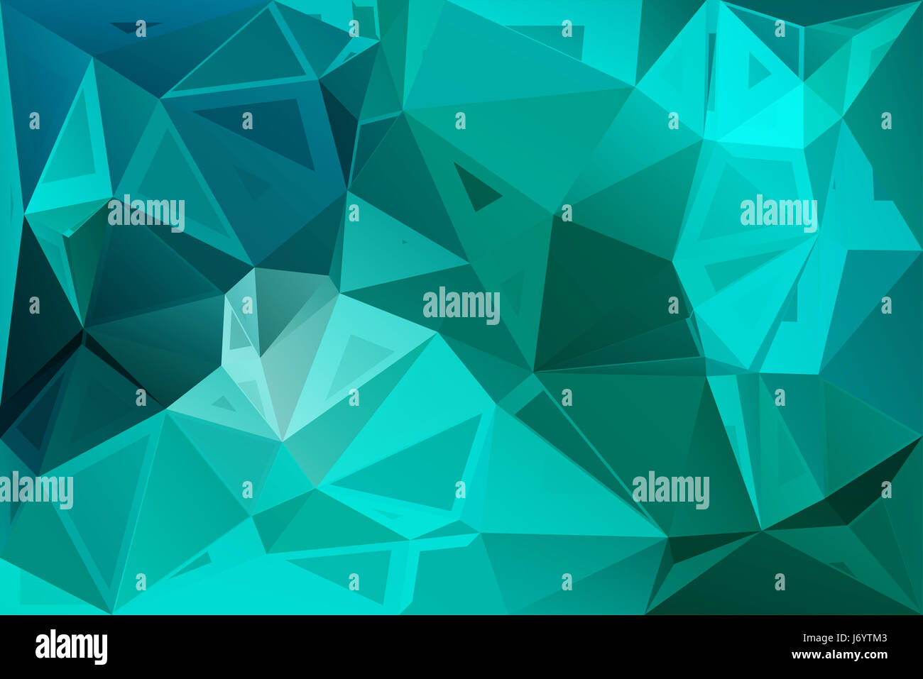 Turquoise green abstract random sizes low poly geometric background ...