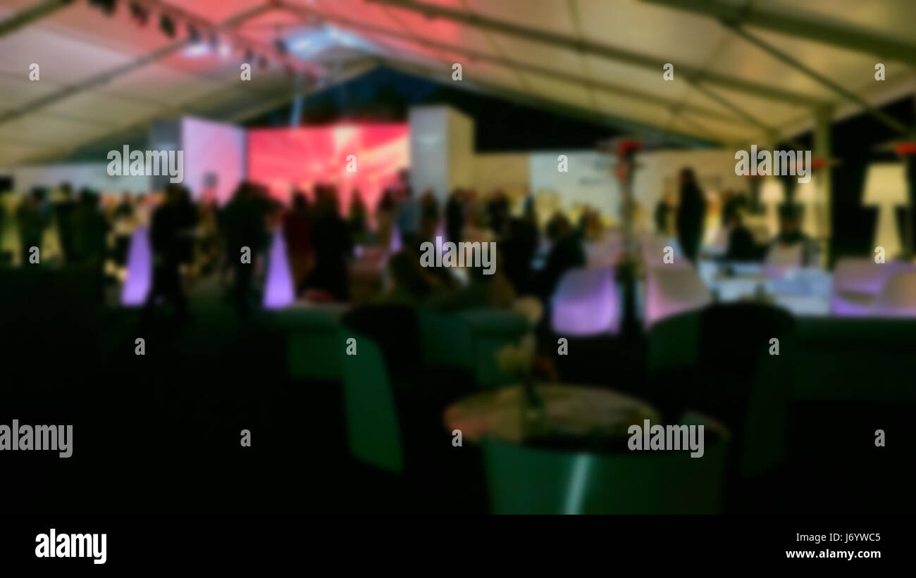 Abstract blurred people in press conference event, business concept ...