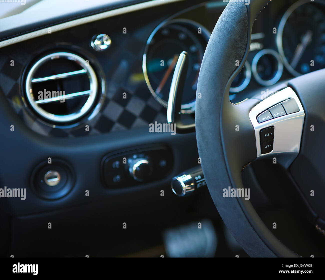 Control buttons on the steering wheel of a car Stock Photo - Alamy