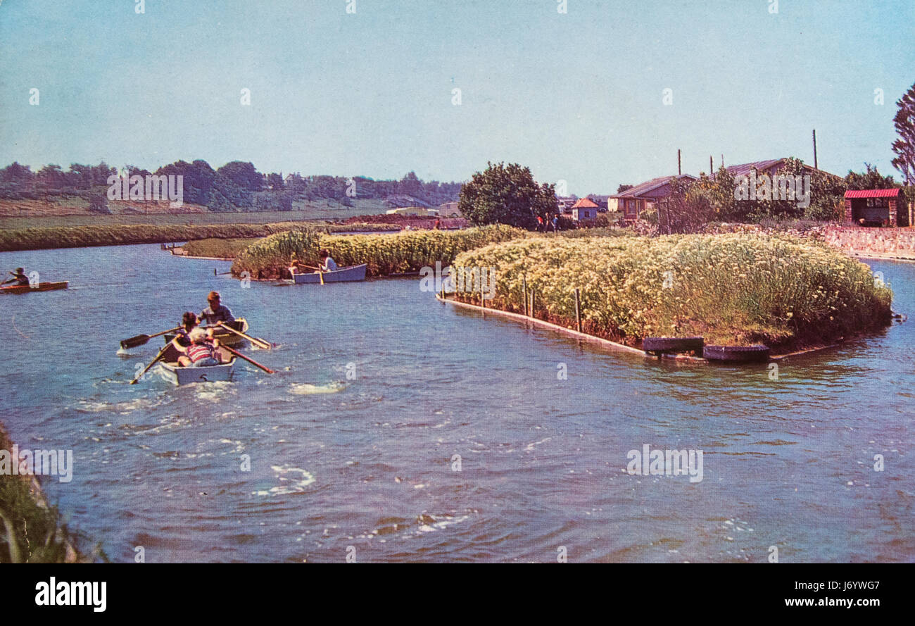 Vintge postcard of Whitstable boating lake, Kent, UK circa 1965 Stock ...