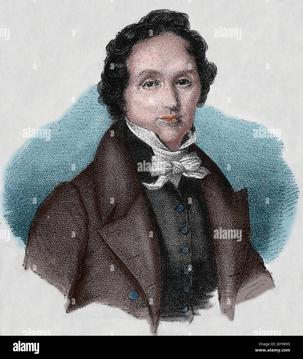 Casimir Delavigne (1793-1843). French poet and dramatist. Engraving ...
