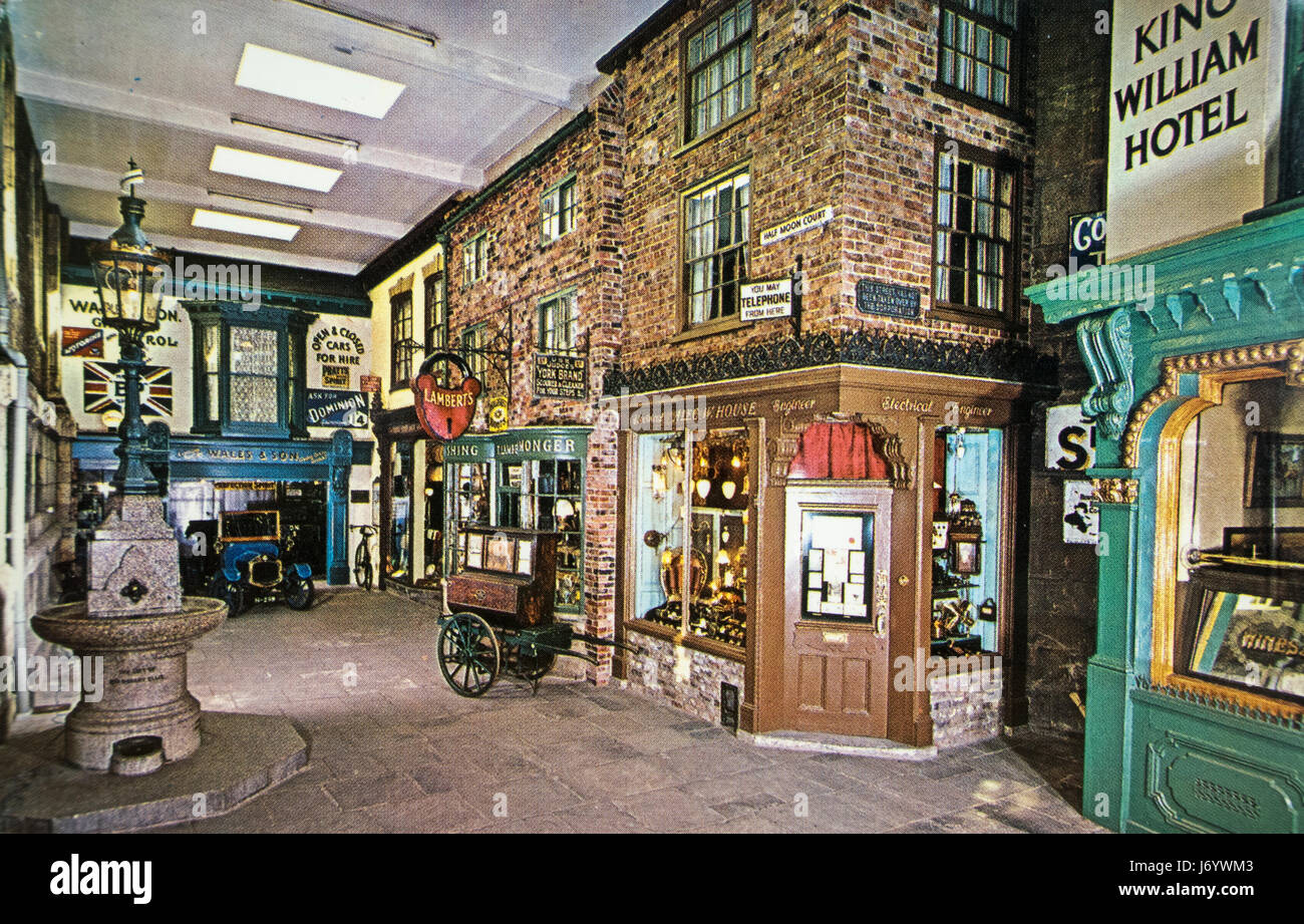 Vintage postcard of Castle museum, York, UK - Half Moon Court, circa ...