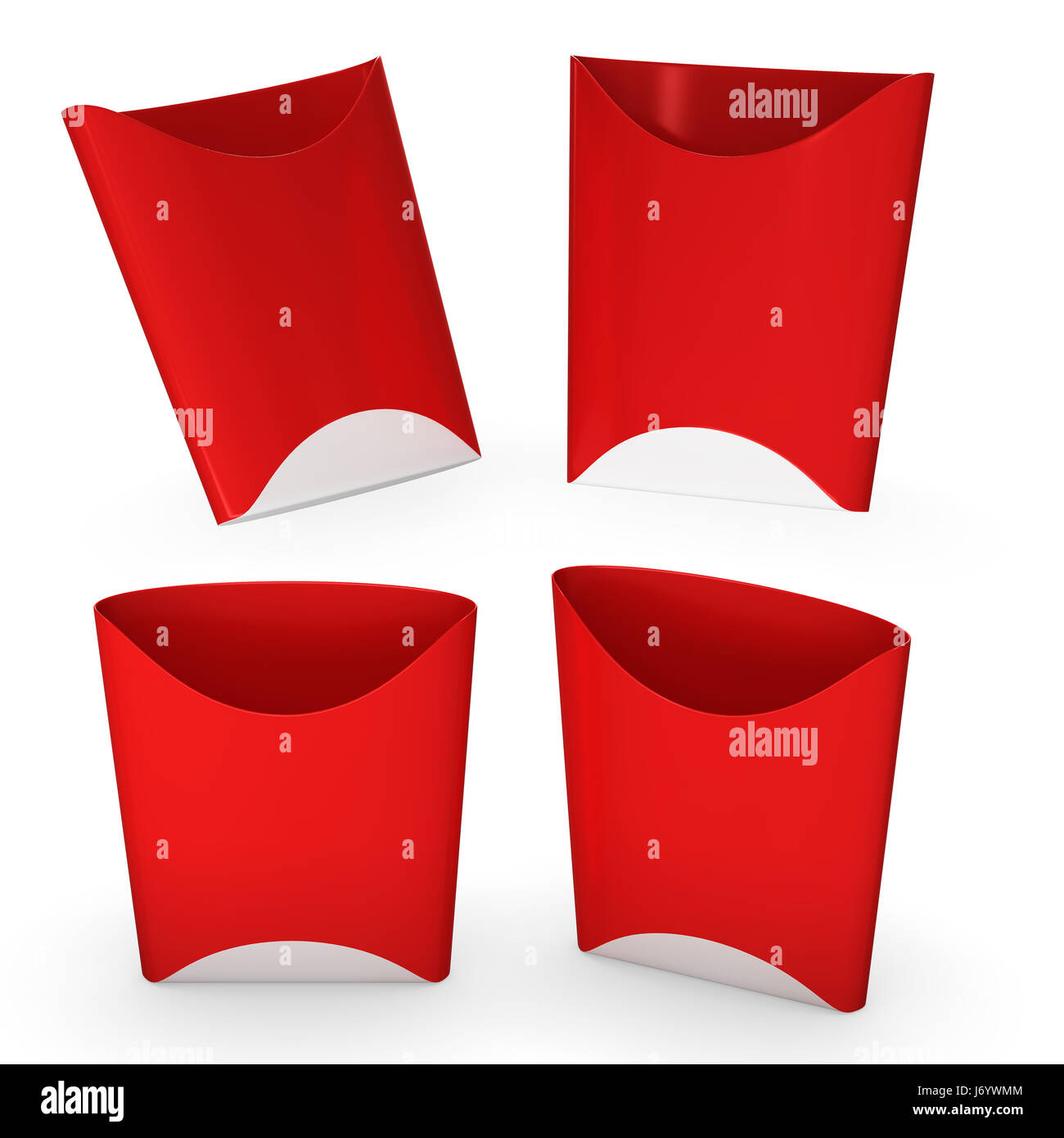 Red french fries bucket with clipping path Stock Photo - Alamy