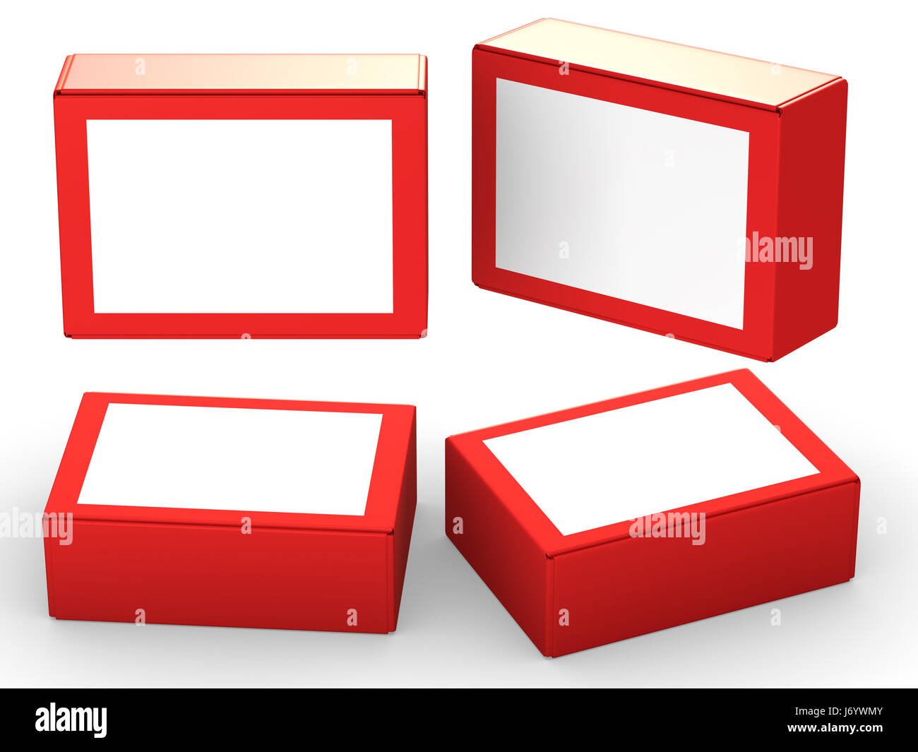 Red paper box packaging with white label, clipping path included Stock ...