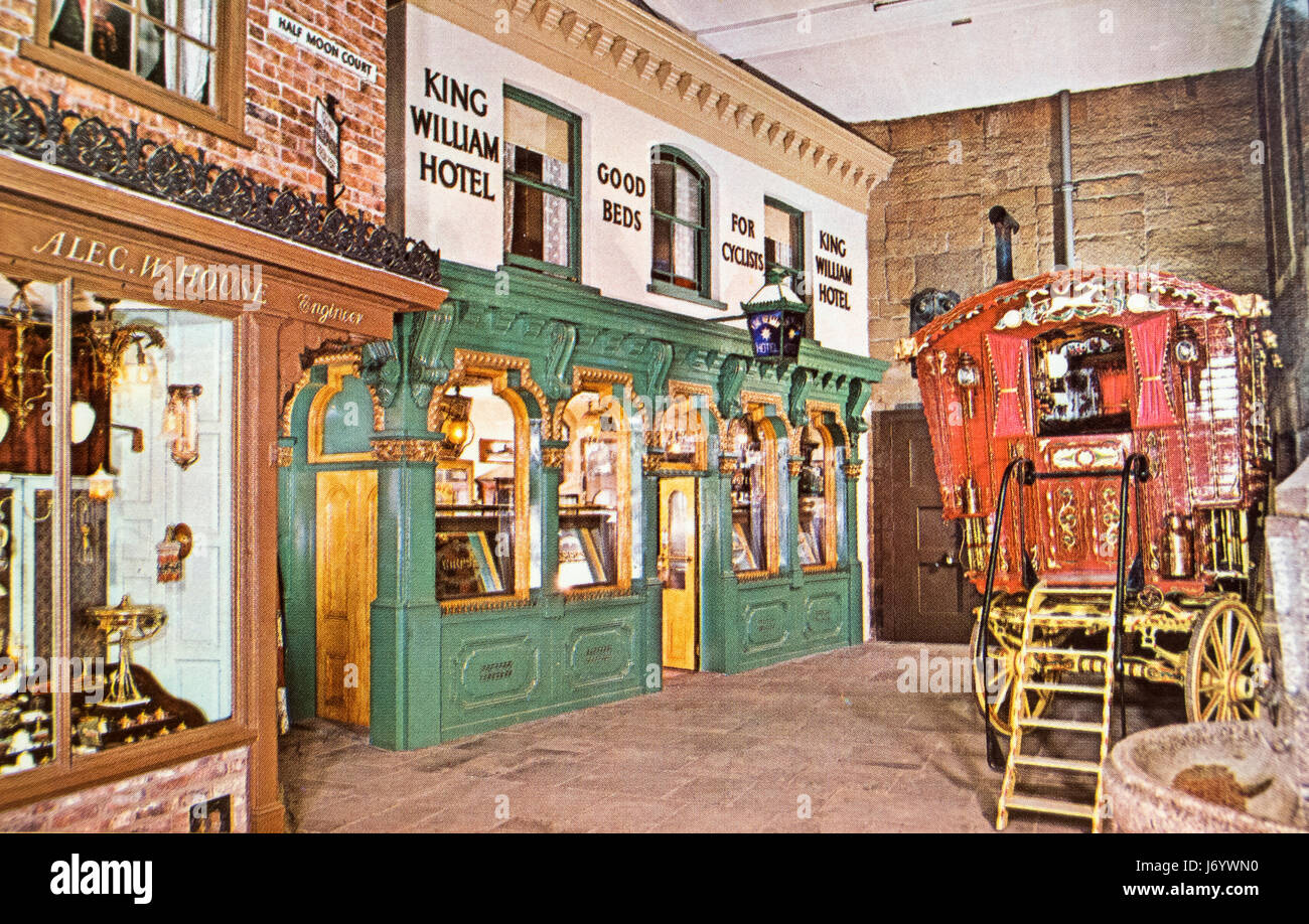 Vintage postcard of Castle museum, York, UK - King William Hotel, circa ...