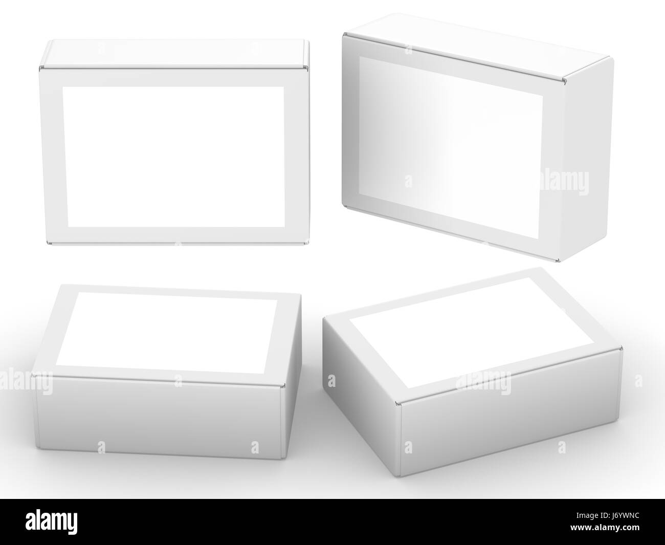 White paper box packaging with white label, clipping path included ...