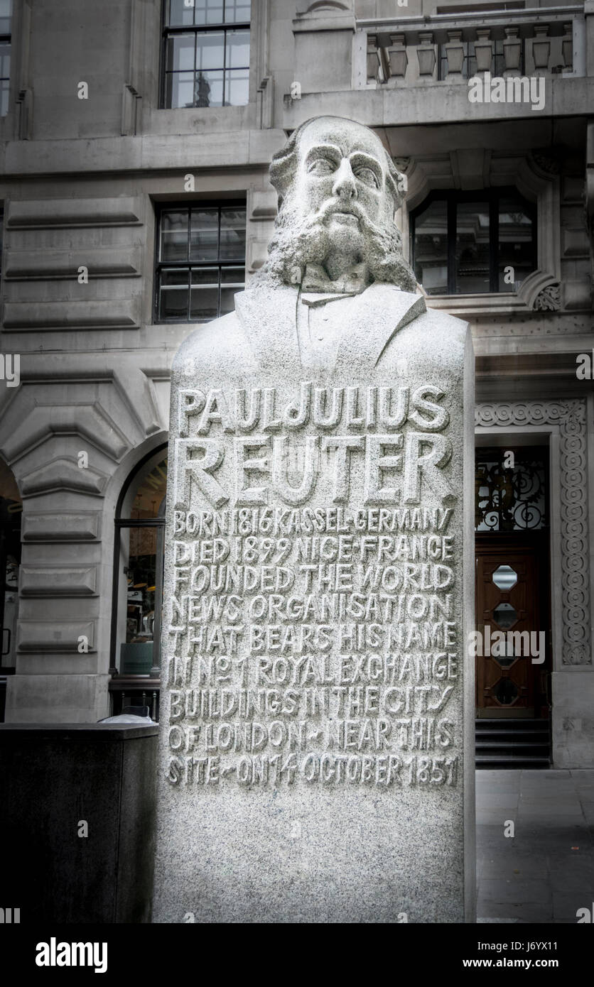 Memorial of Paul Julius Reuter, founder of the World News Organisation ...