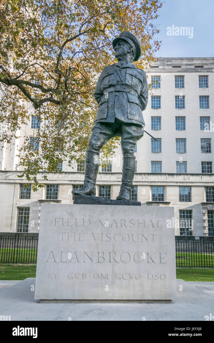 Field Marshal Viscount Alan Brooke, Statue in Whitehall, London Stock ...
