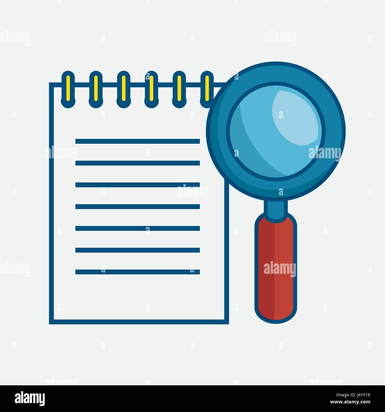 Magnifying glass and notepad icon Stock Vector Image & Art - Alamy