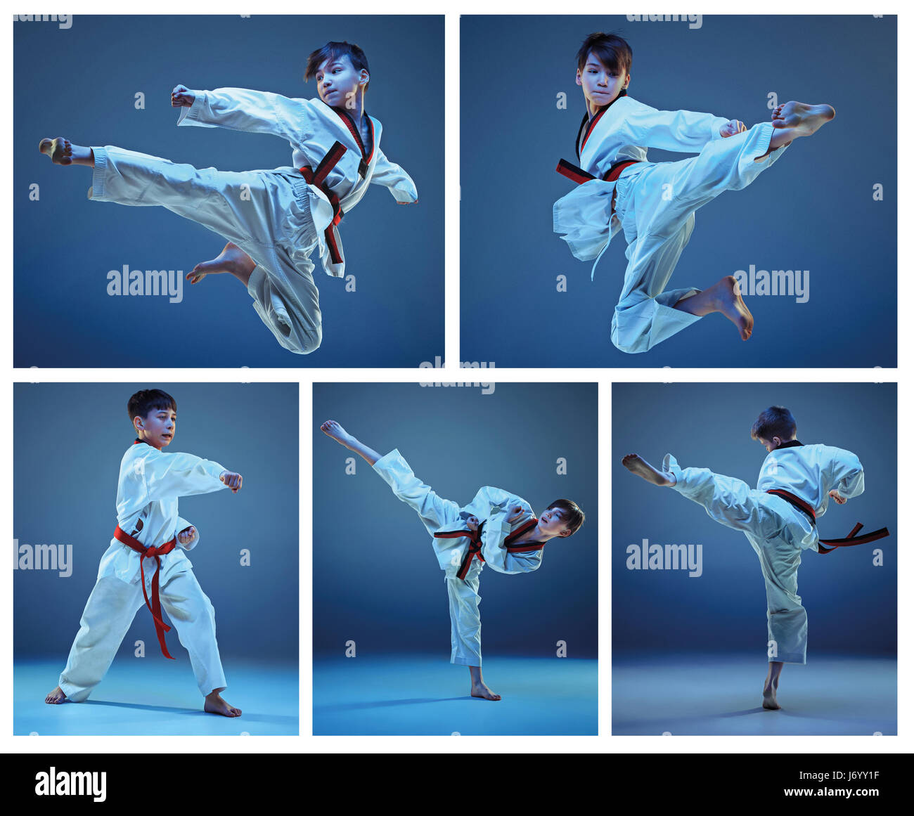 Karate kick collage hi-res stock photography and images - Alamy