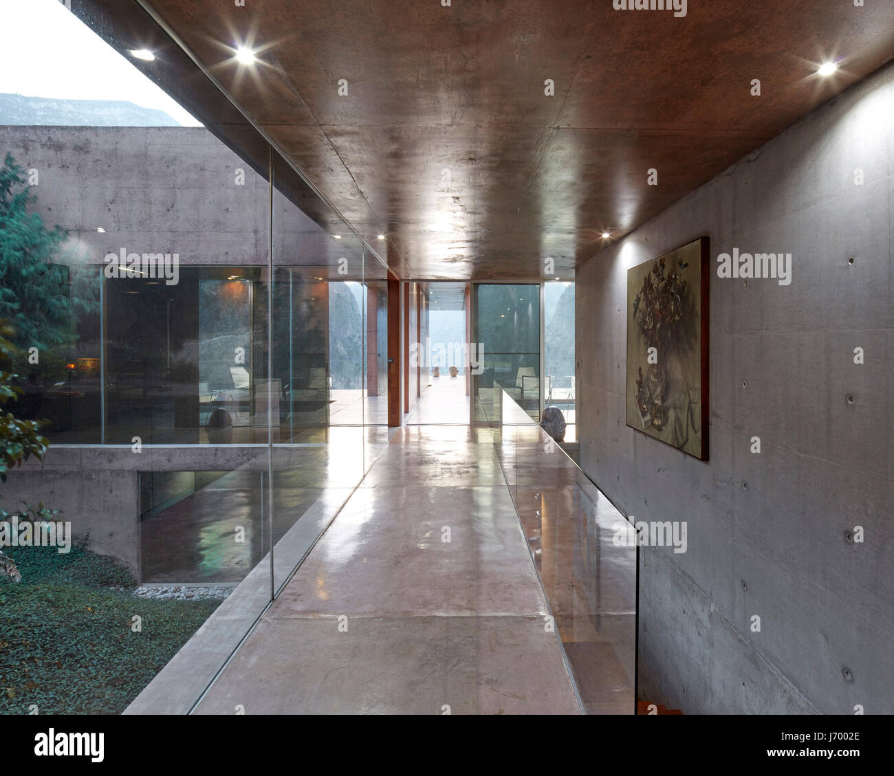 Internal corridor. Casa Narigua, Nuevo Leon, Mexico, Mexico. Architect ...