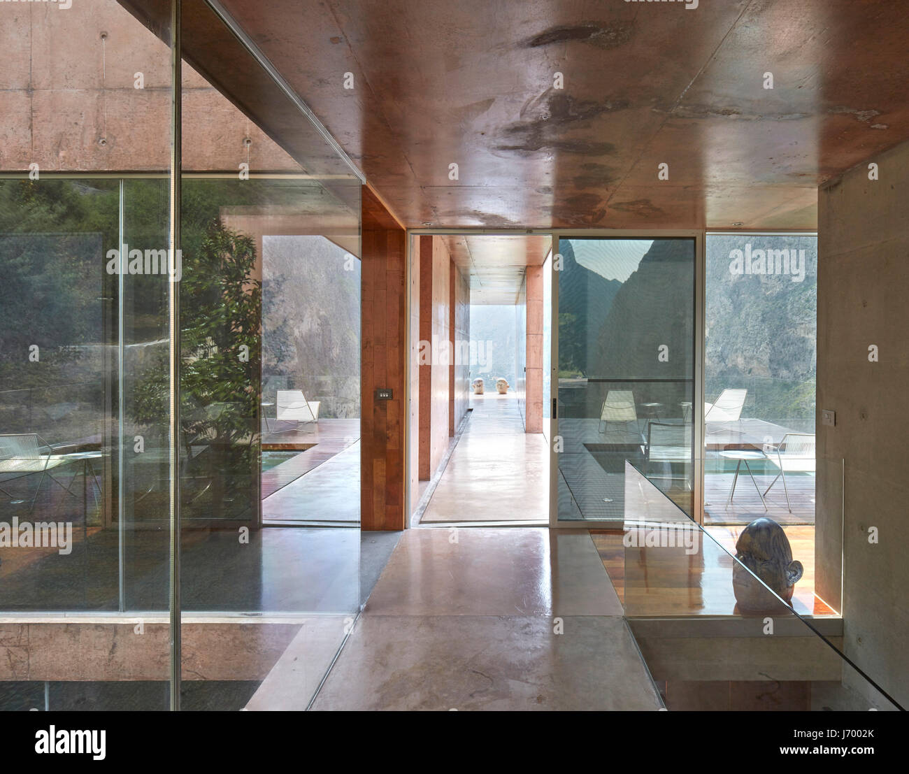 Internal corridor. Casa Narigua, Nuevo Leon, Mexico, Mexico. Architect ...