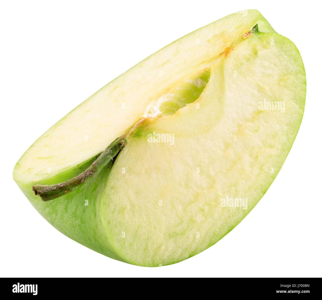 green apple slice isolated on a white background Stock Photo - Alamy