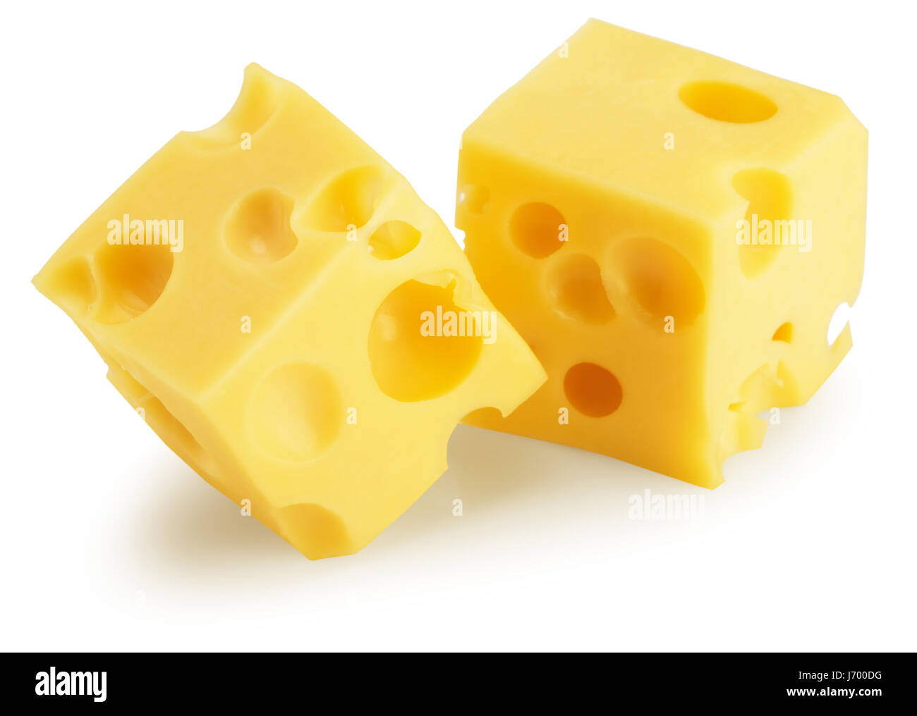 cheese cube slices isolated on a white background Stock Photo - Alamy