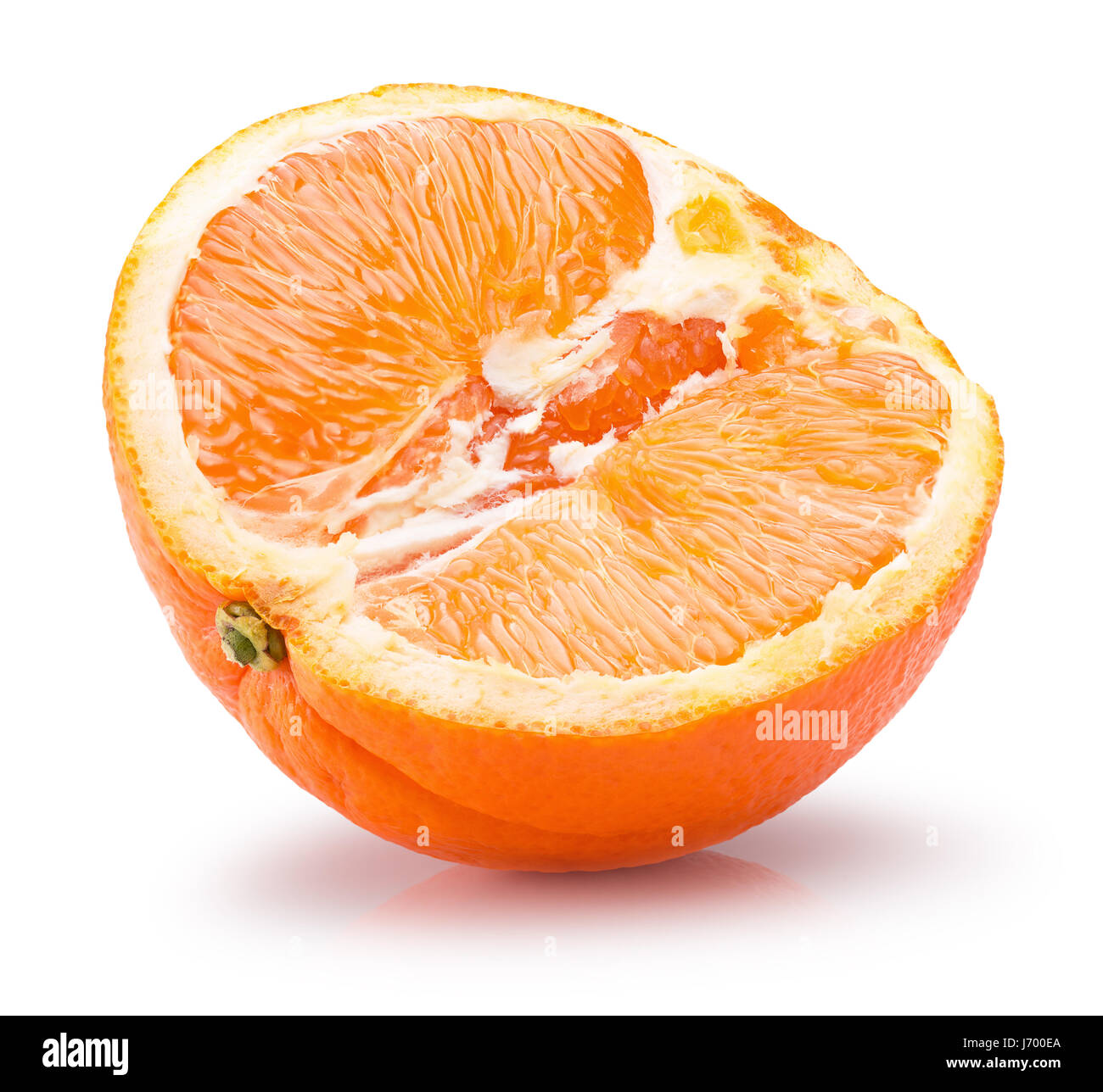half of orange isolated on a white background Stock Photo - Alamy