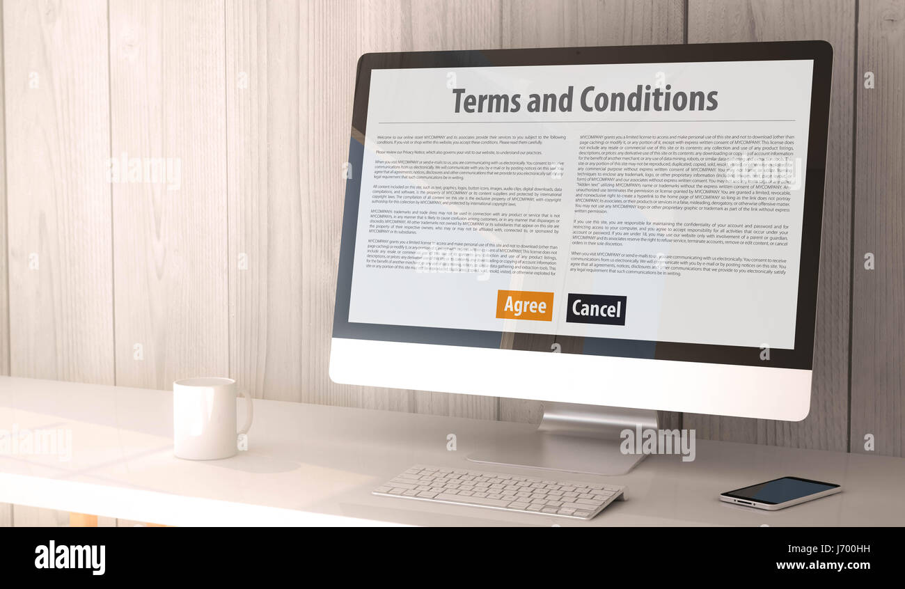 3d rendering workspace with terms and conditions on the screen of ...