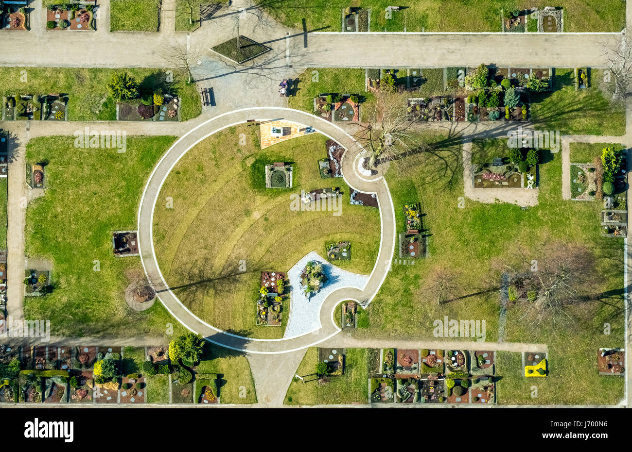 Burial ground; Graveyard; Cemetery paths; Ways; Circular path; Round ...