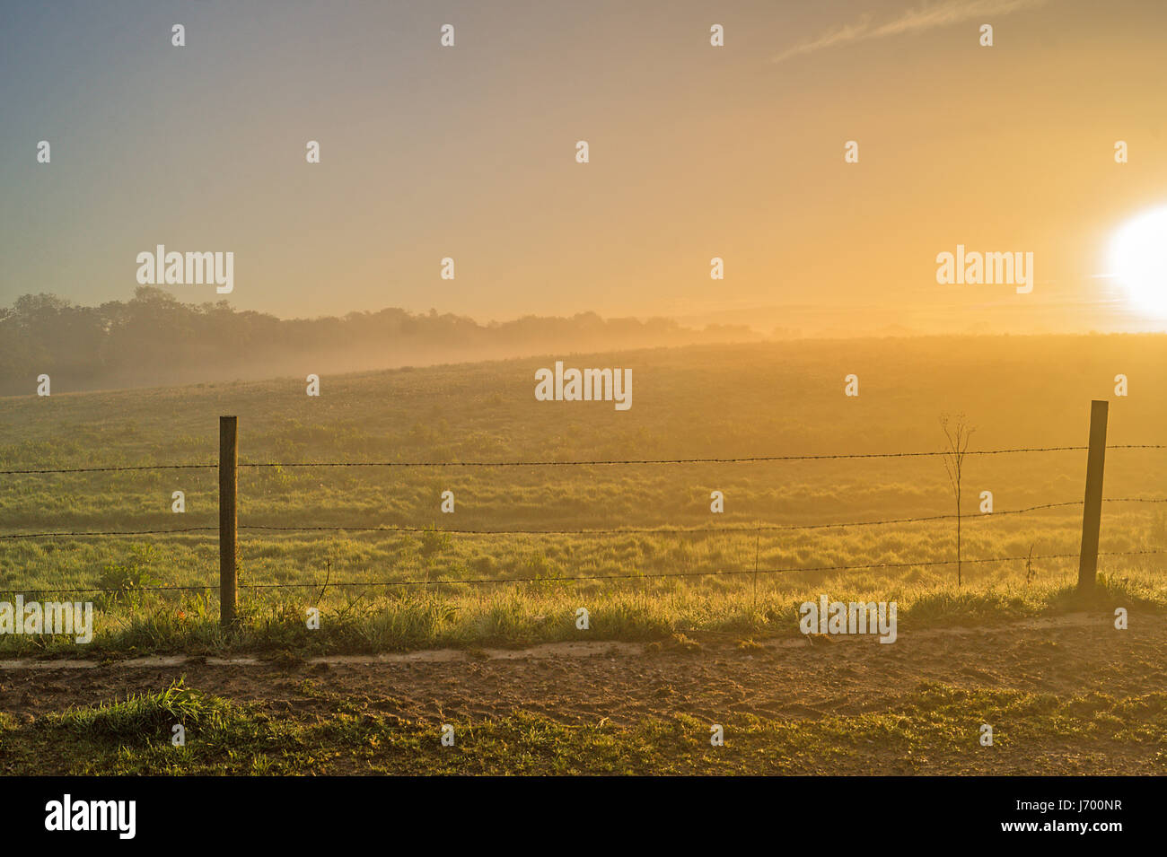 Dawn daybreak fence hi-res stock photography and images - Alamy