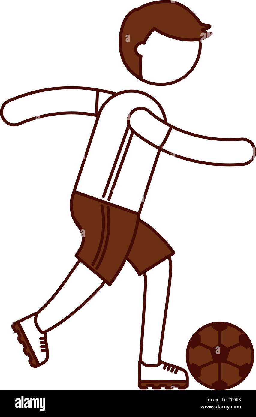 Cute boy avatar character football Stock Vector Images - Alamy