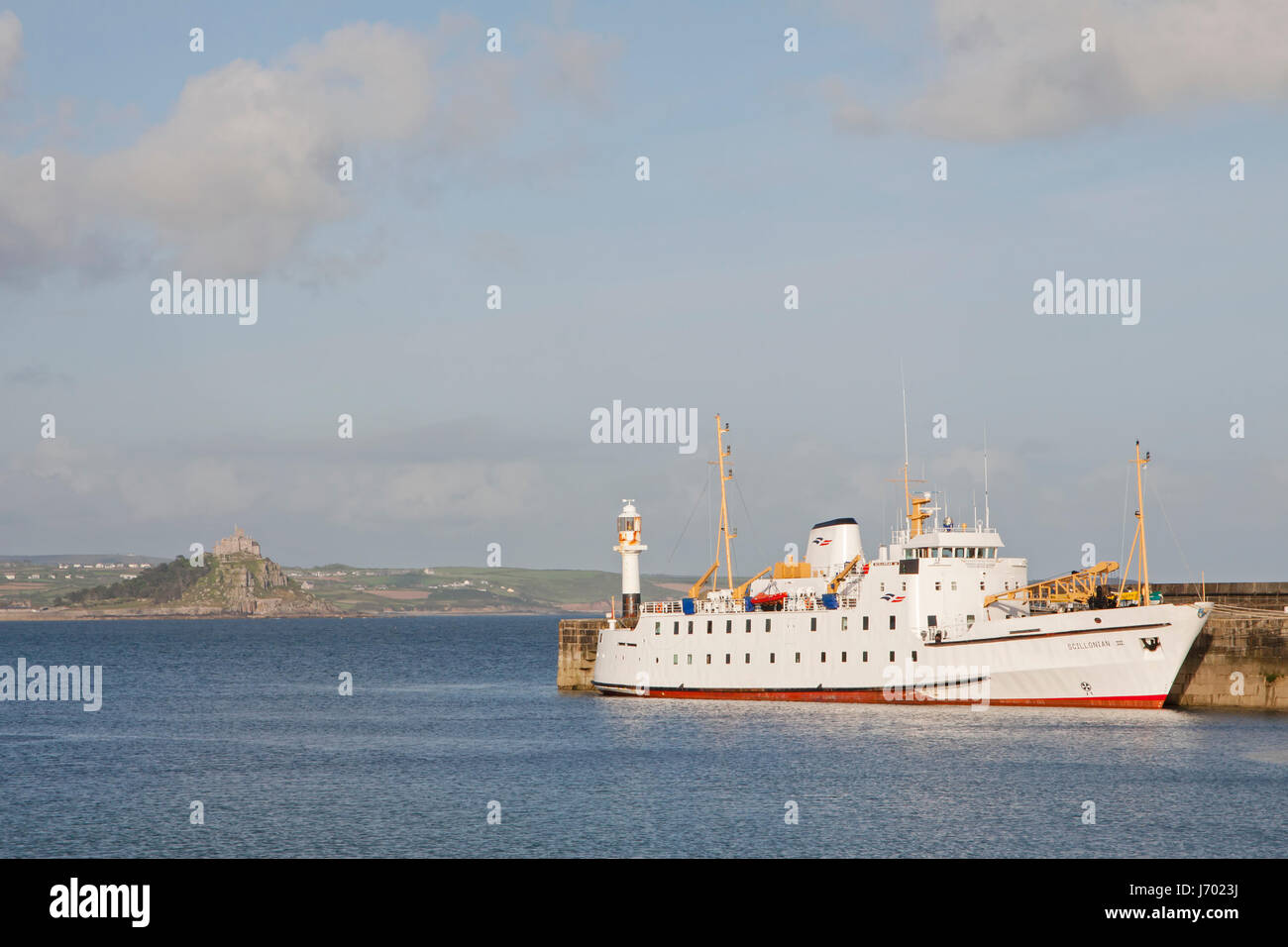 RMV Scillonian III moored in in Penzance Harbour in Penzance after ...