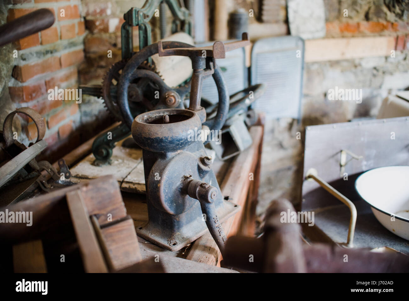 Inside an old vintage blacksmith and workshop Stock Photo - Alamy
