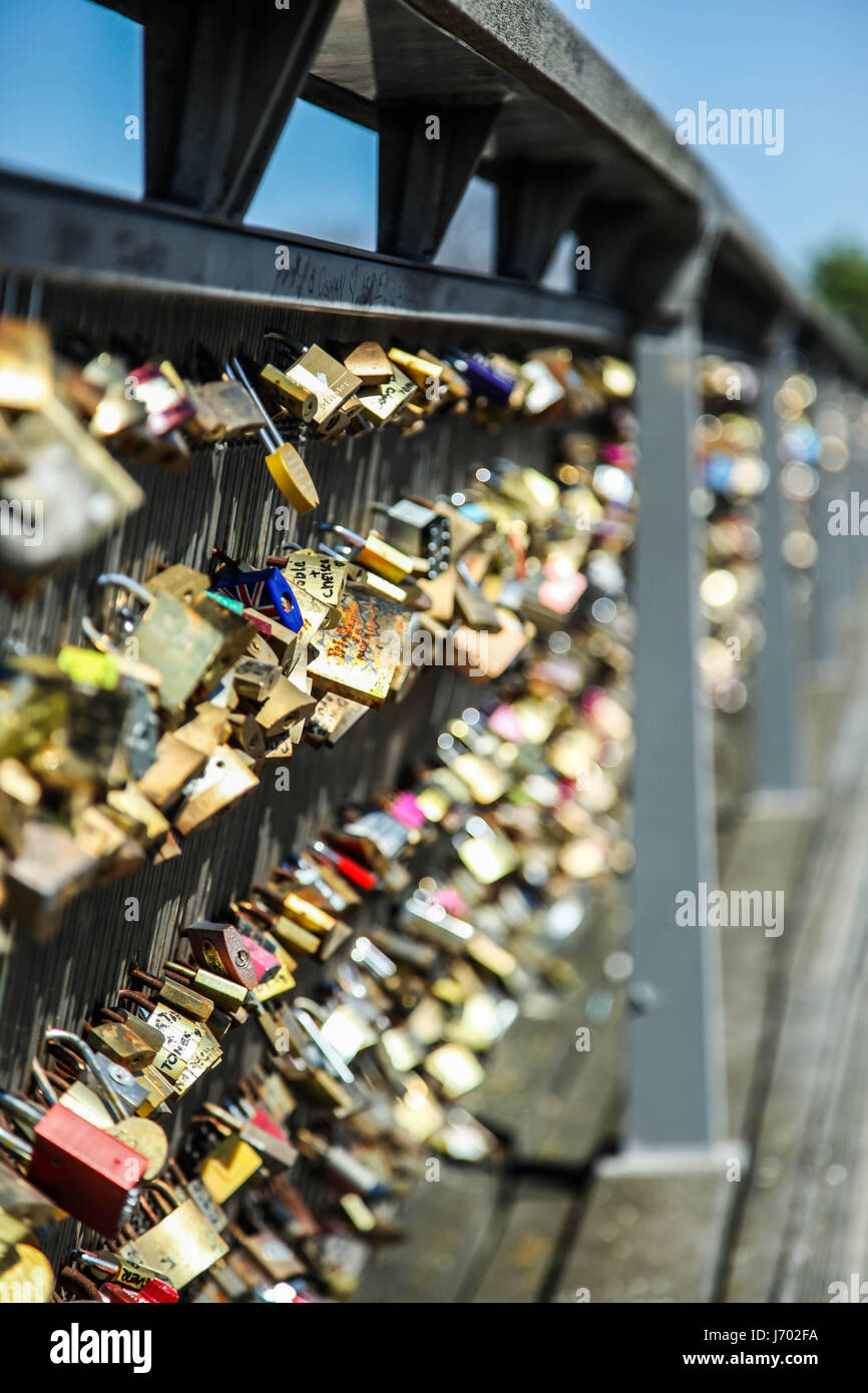 Love locks in Paris Stock Photo - Alamy
