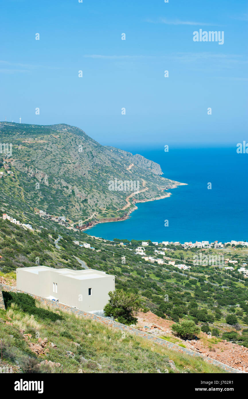 A view from above over the area of Plaka village on the north-eastern ...