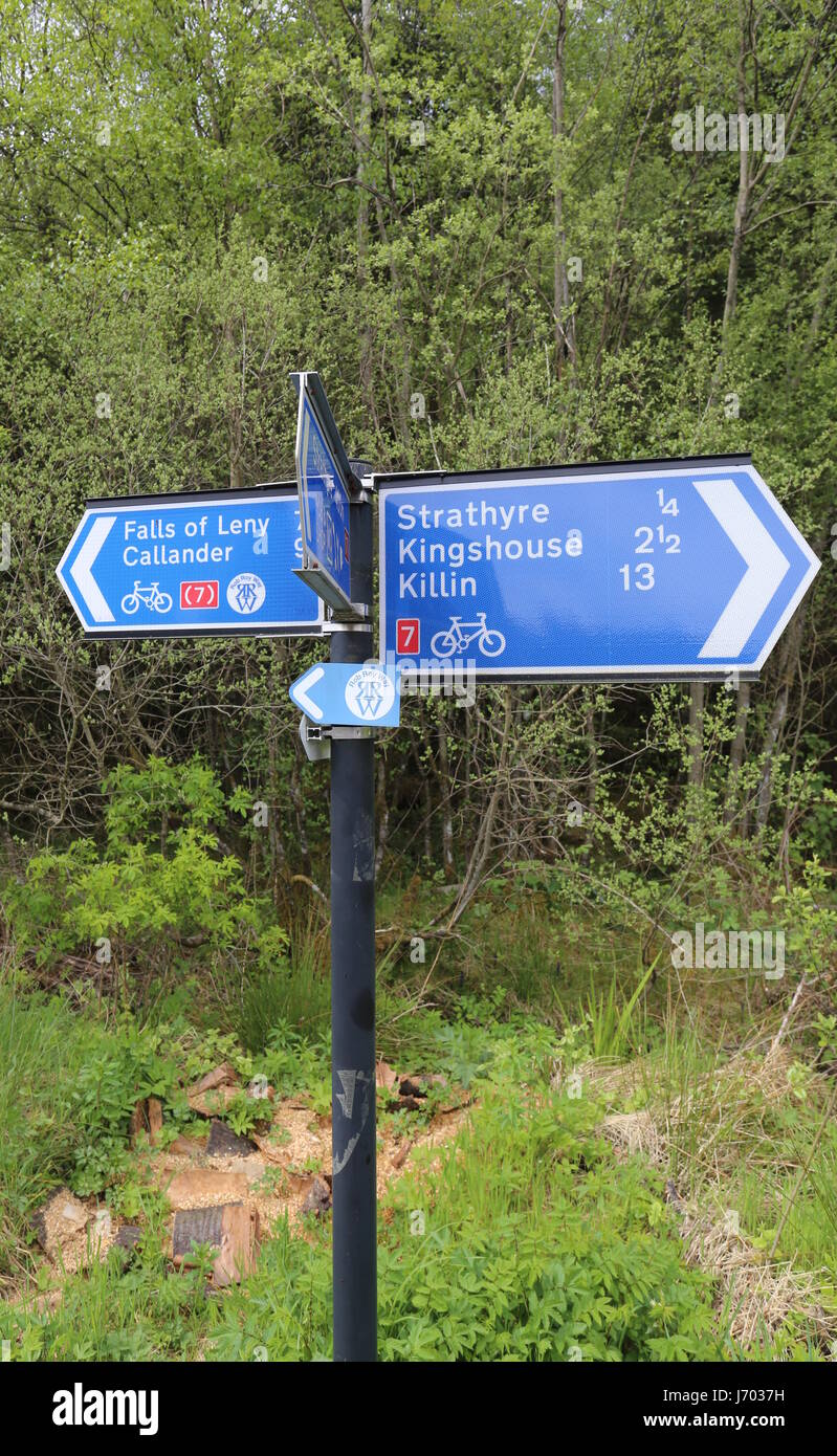 Sign on Rob Roy Way near Strathyre Scotland May 2017 Stock Photo - Alamy