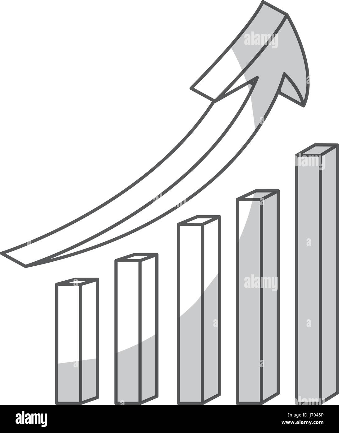 statistics bars with arrow Stock Vector Image & Art - Alamy
