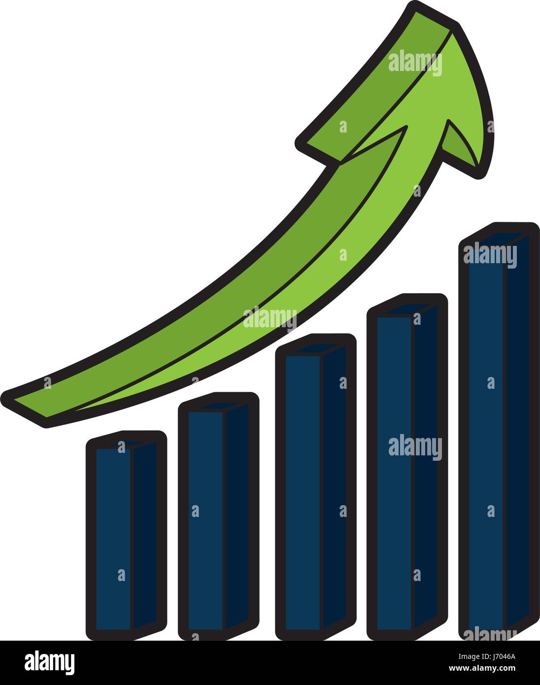 statistics bars with arrow Stock Vector Image & Art - Alamy