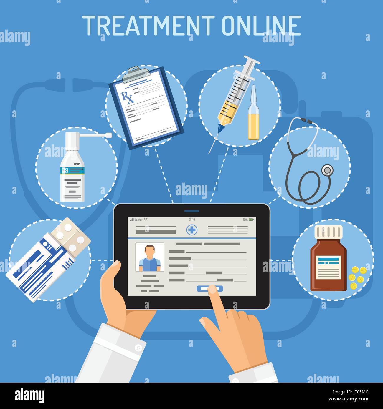 Doctor treatment Stock Vector Images - Alamy
