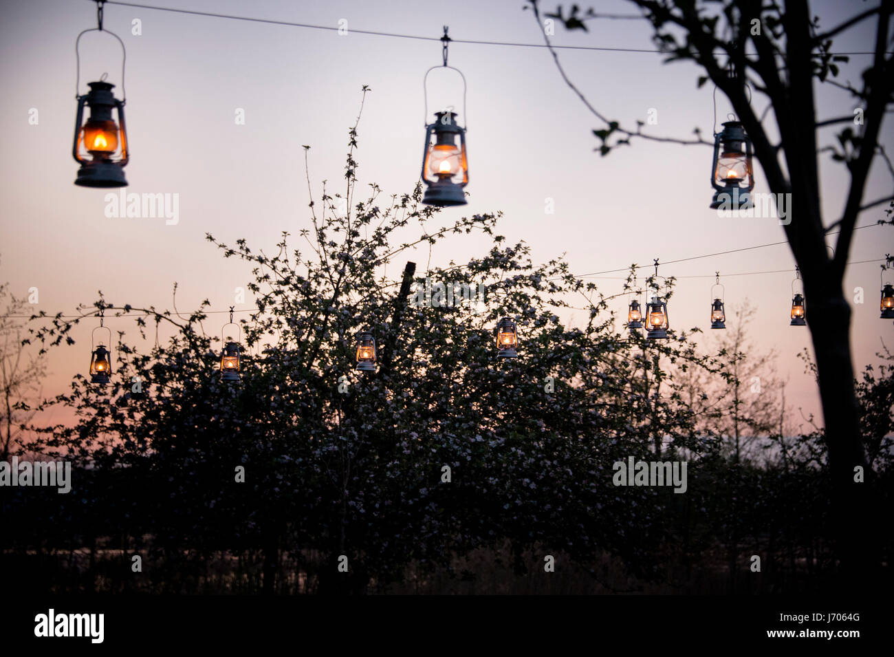 lanterns at sunset Stock Photo - Alamy