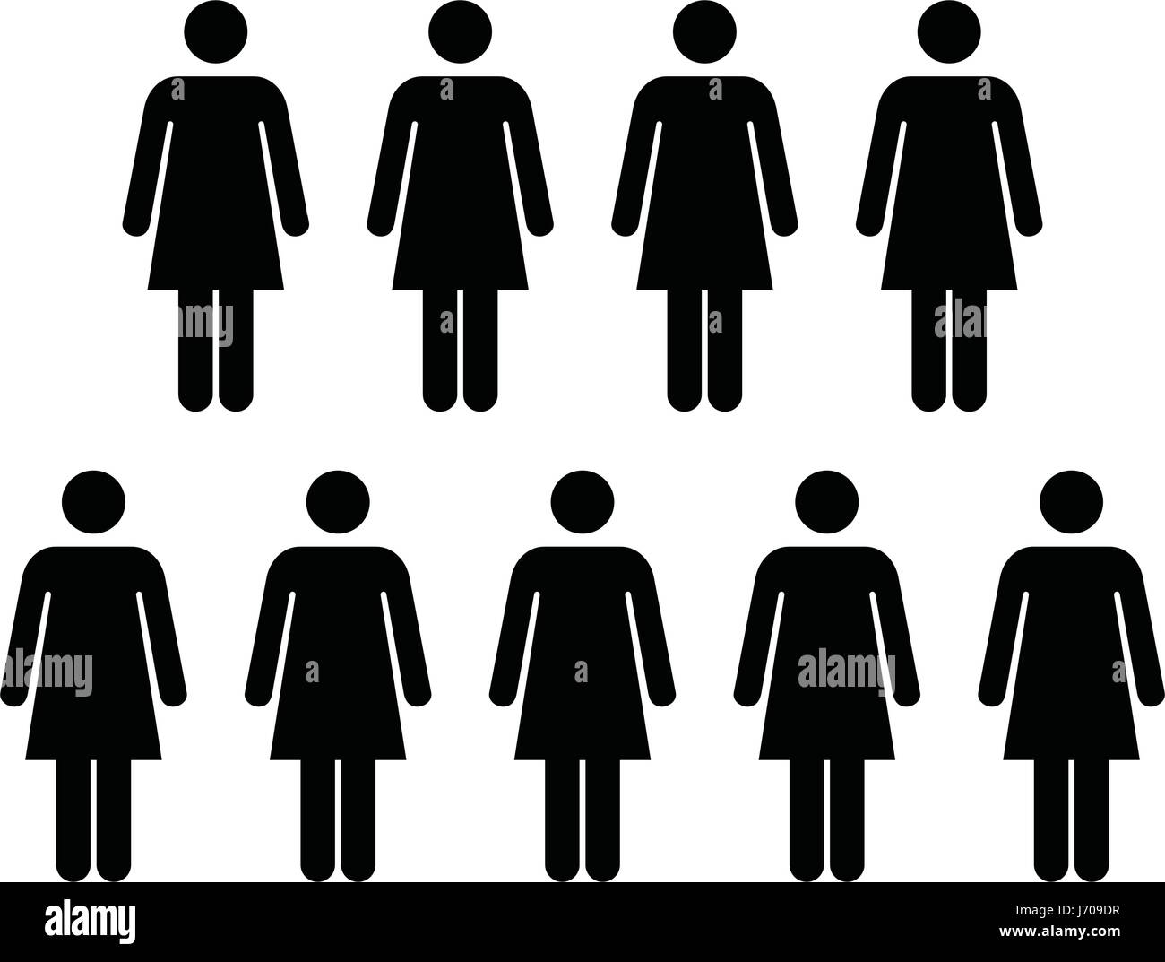 People Icon - Vector Group of Women Team Symbol for Business ...