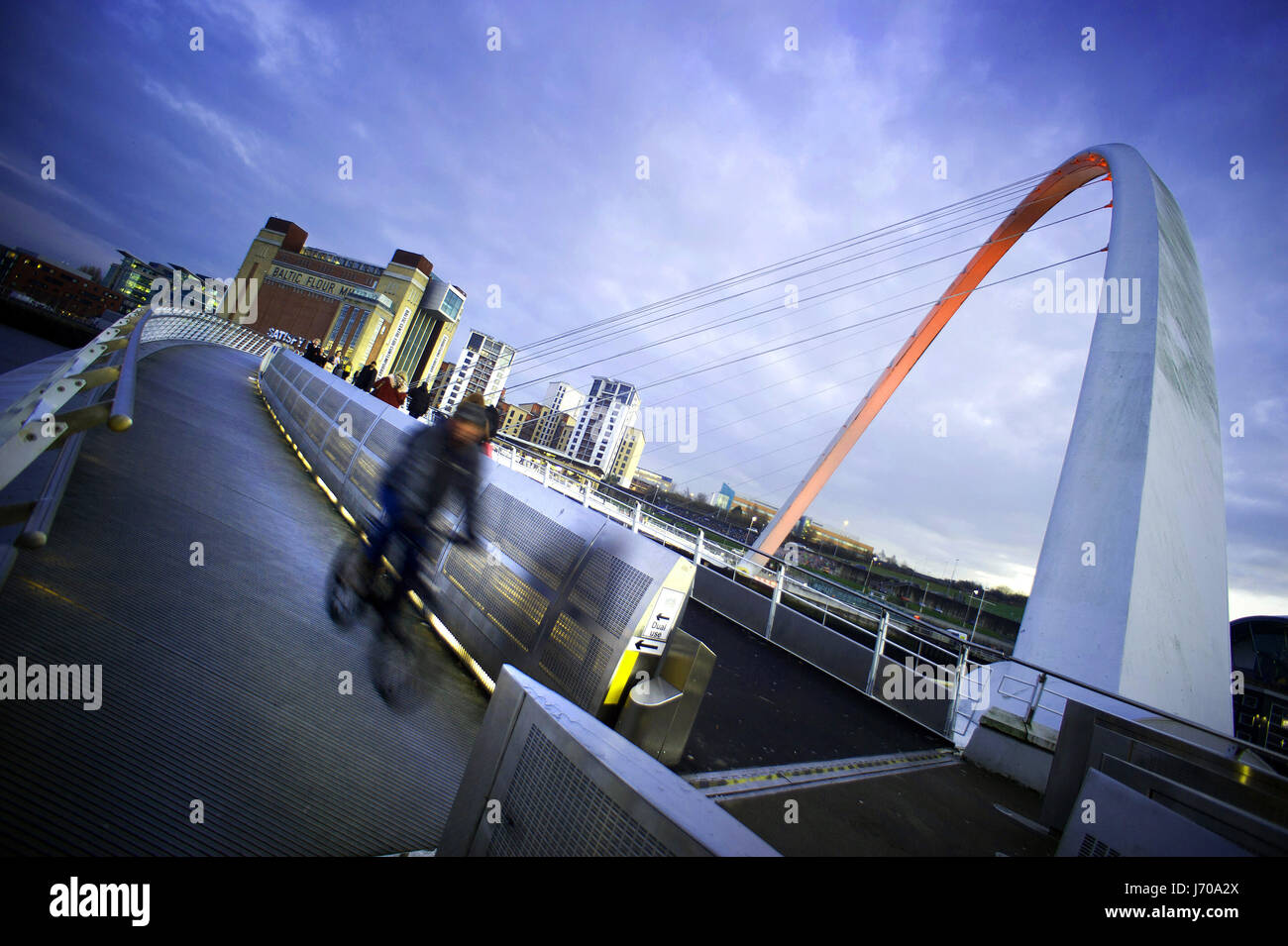 Evening on Newcastle Gateshead quayside Stock Photo - Alamy