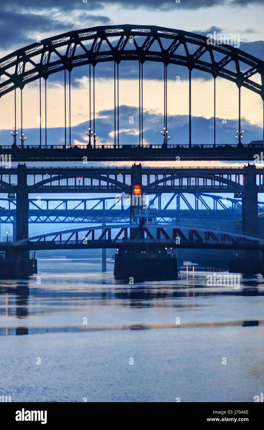 Evening on Newcastle Gateshead quayside Stock Photo - Alamy