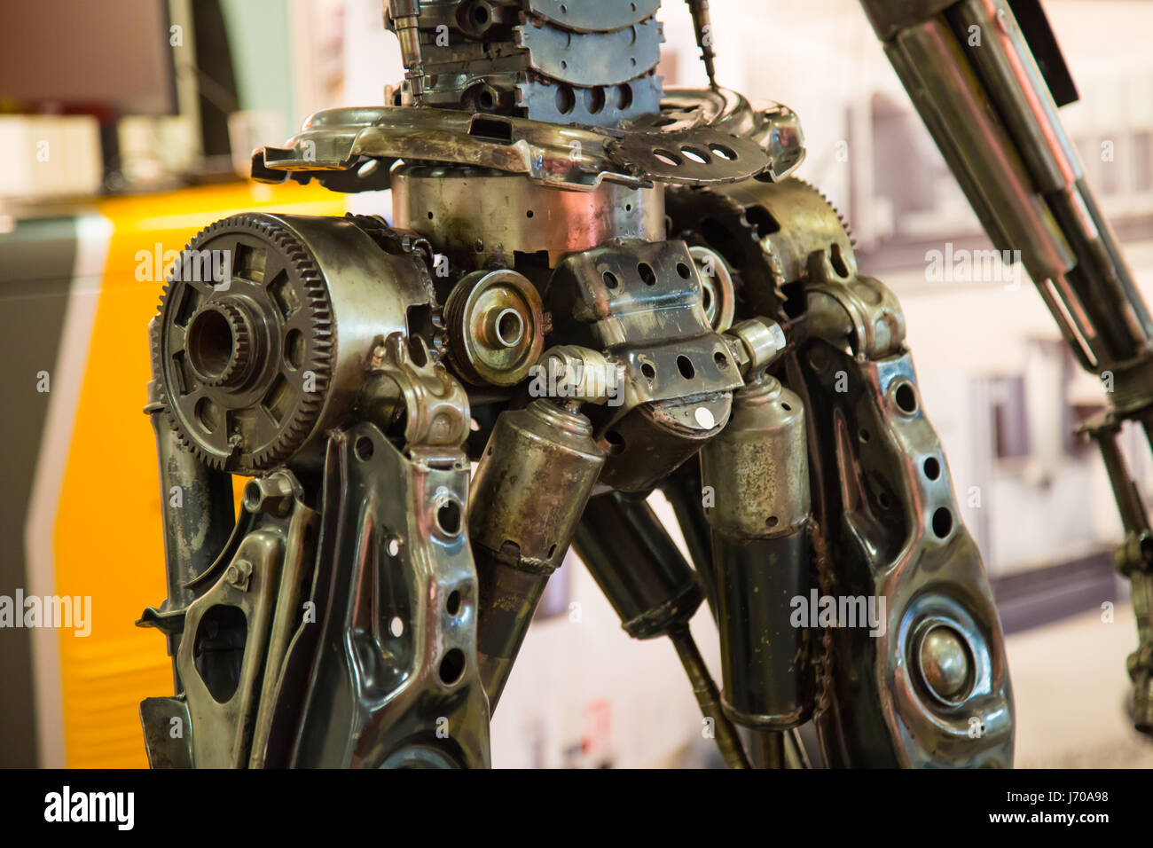 Robot from metal - killer Stock Photo - Alamy