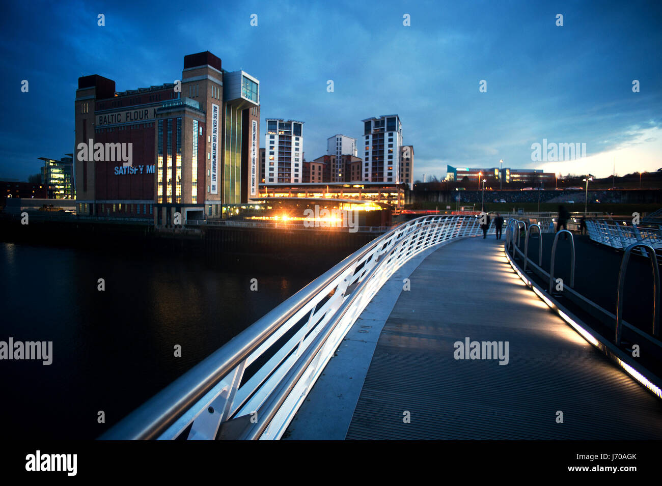 Evening on Newcastle Gateshead quayside Stock Photo - Alamy