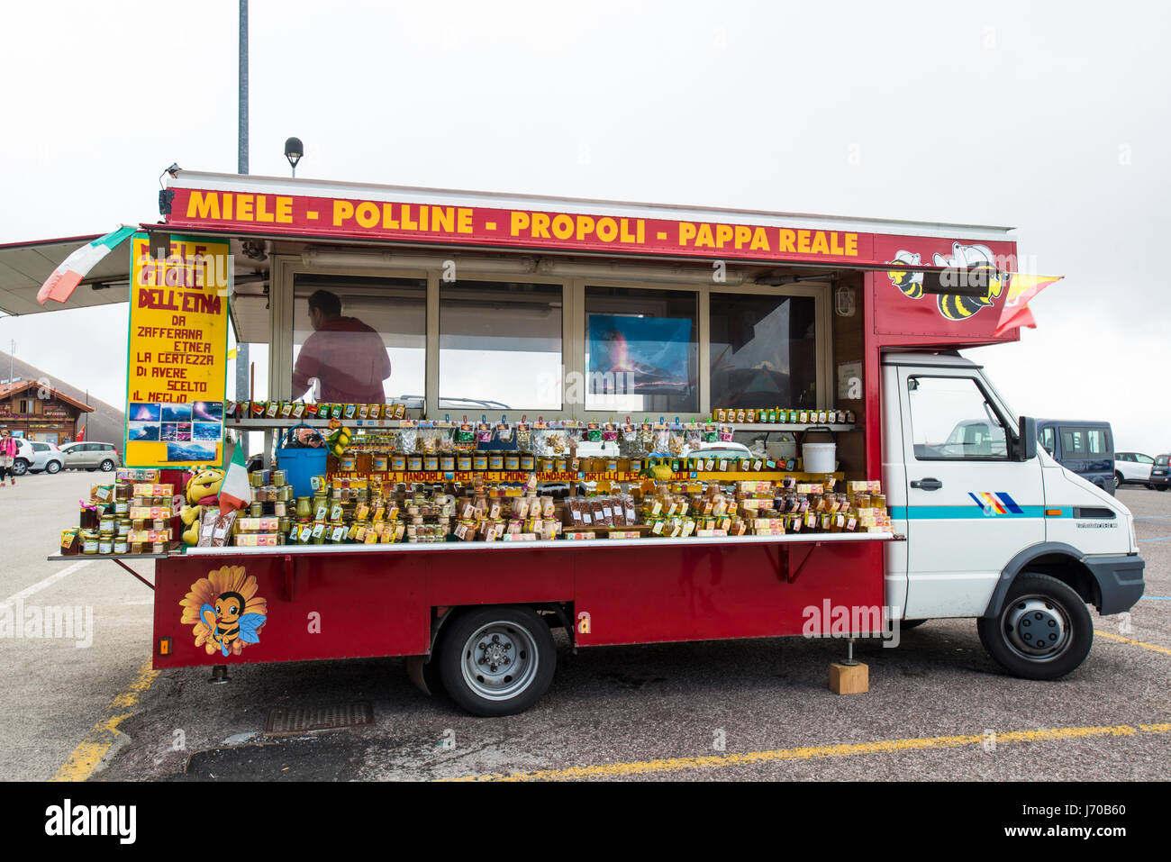 Mount Etna snack van Stock Photo - Alamy