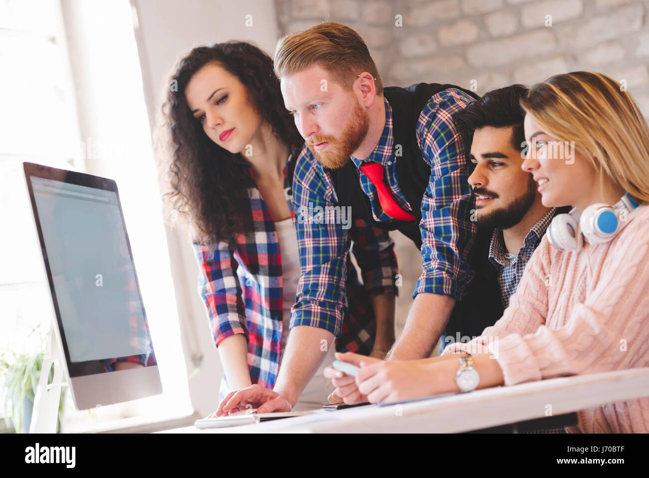 Startup Teamwork Brainstorming Meeting concept in office Stock Photo - Alamy