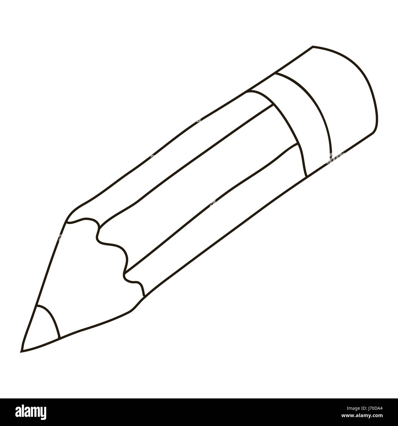 Pencil icon, outline style Stock Vector Image & Art - Alamy